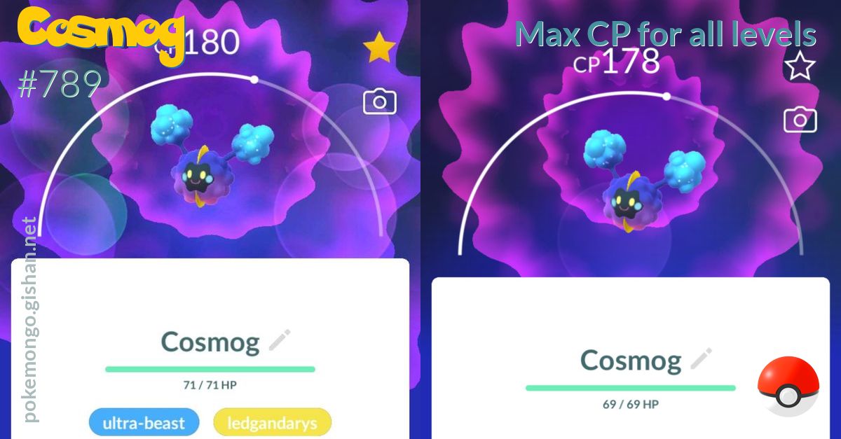 Cosmog max CP for all levels - Pokemon Go