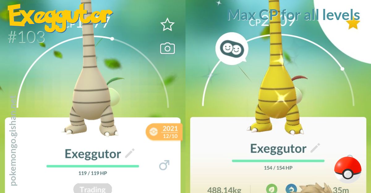 Exeggutor max CP for all levels - Pokemon Go