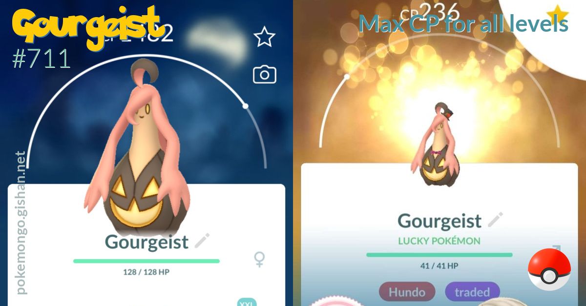 Gourgeist max CP for all levels - Pokemon Go