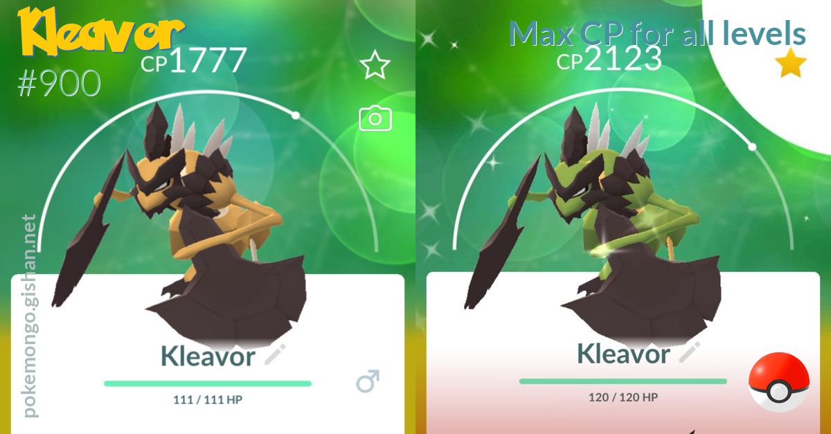 Kleavor max CP for all levels - Pokemon Go