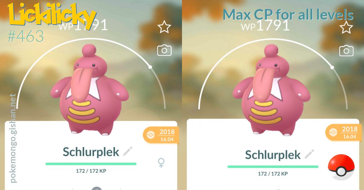 Lickilicky max CP for all levels - Pokemon Go