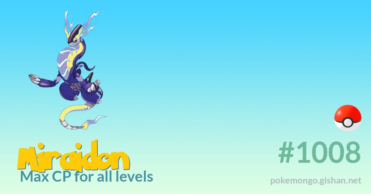 Miraidon max CP for all levels - Pokemon Go