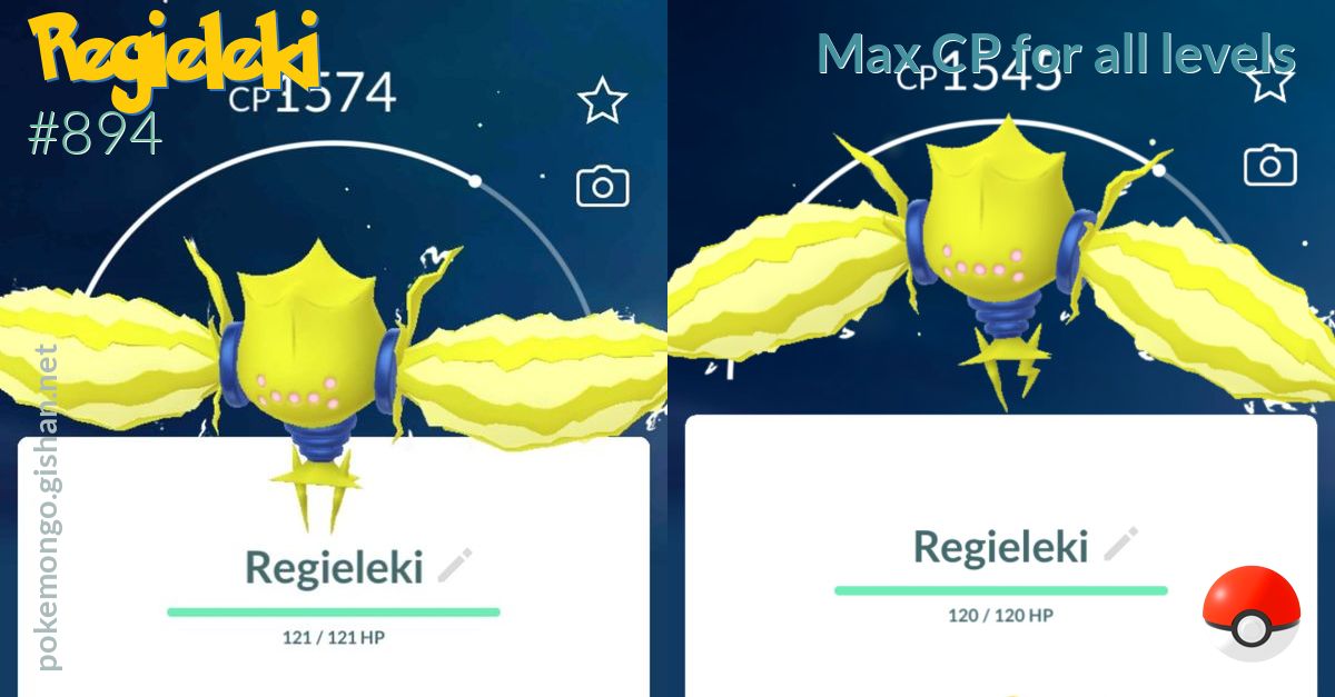 Regieleki max CP for all levels - Pokemon Go