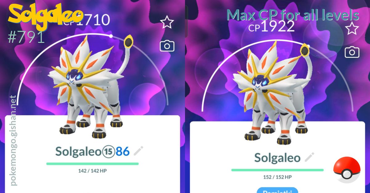 Solgaleo max CP for all levels - Pokemon Go