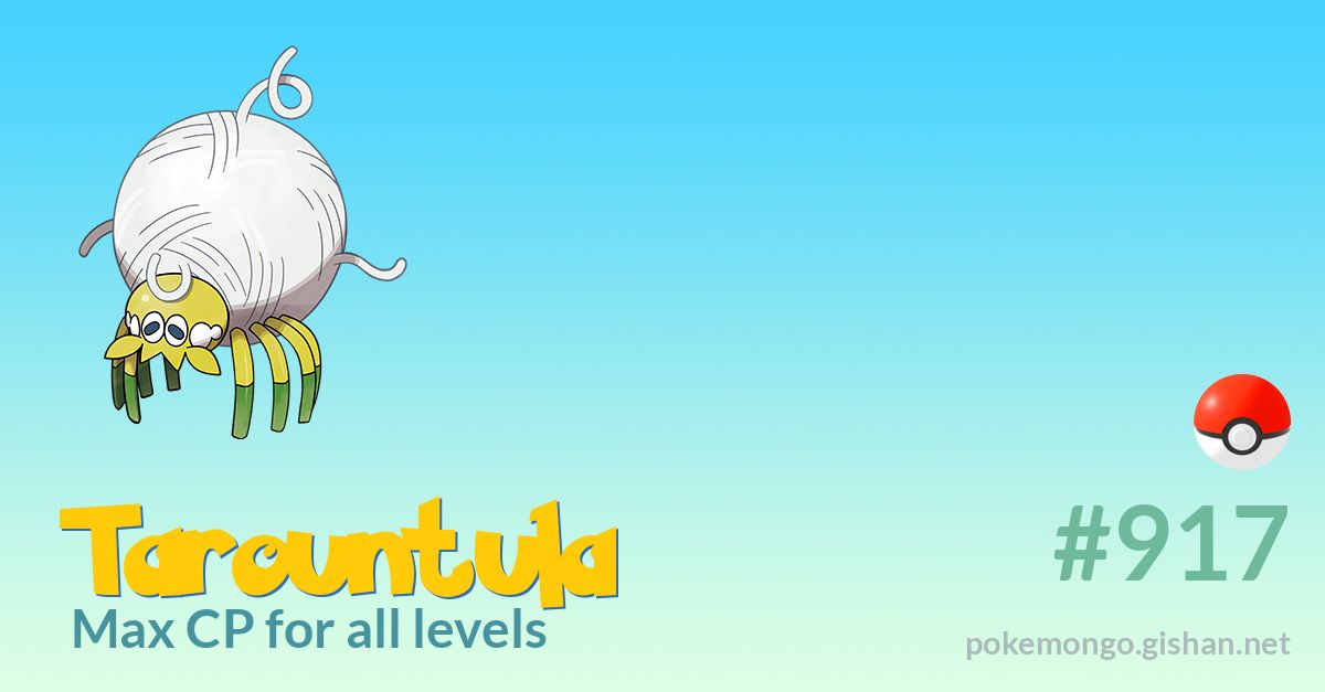 Tarountula max CP for all levels - Pokemon Go